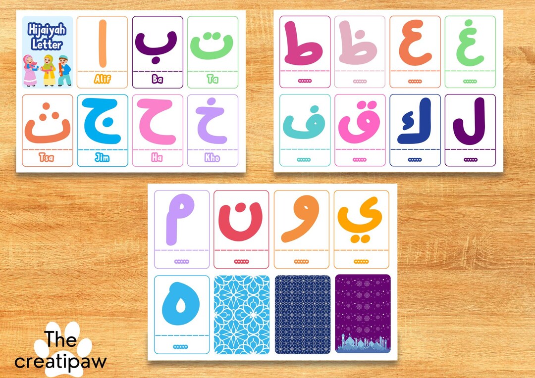 Flashcards Hijaiyah Letters for Kids (kartu Belajar Huruf Hijaiyah ...