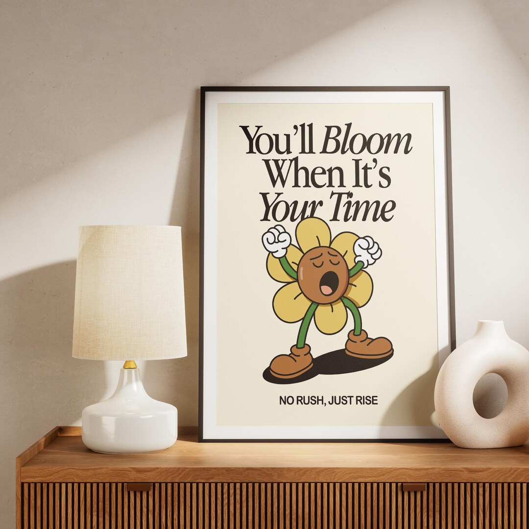 Retro Daisy Healing Wall Art Printable Positive Affirmation Poster for ...