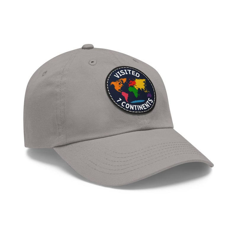 Visited All Seven Continents Hat With Leather Patch - Travel Inspired ...