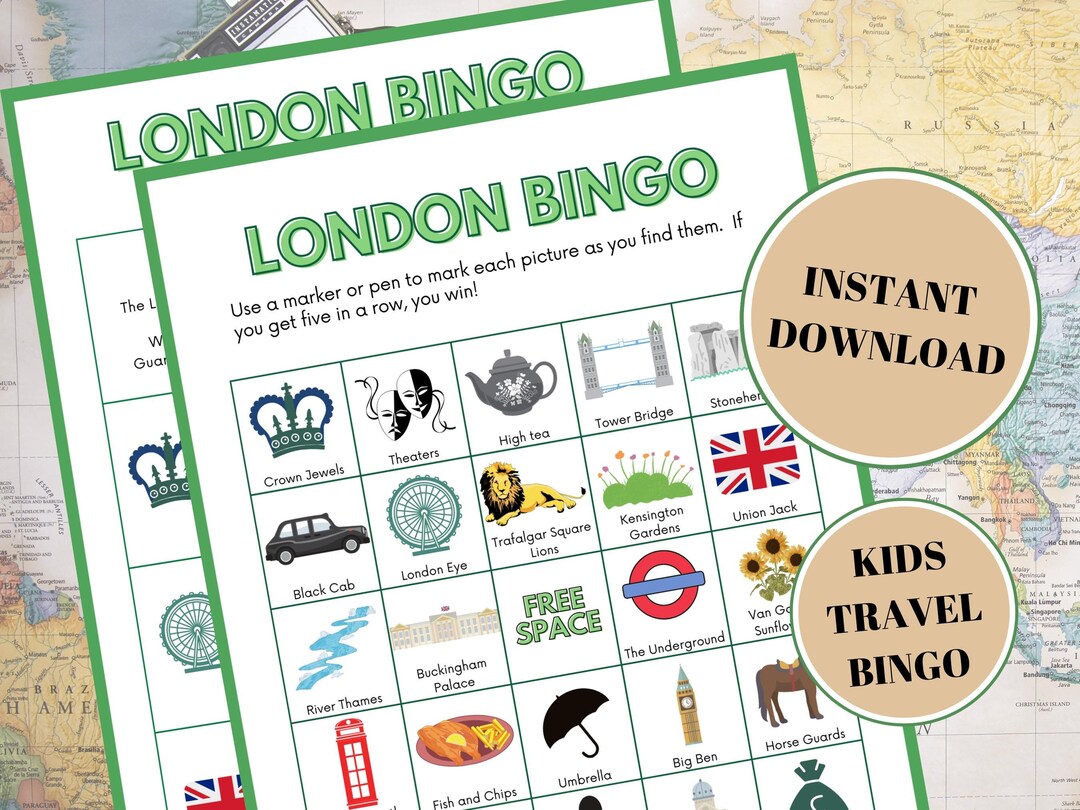 London Kids Travel Bingo – Fun, Interactive, & Educational Activity ...