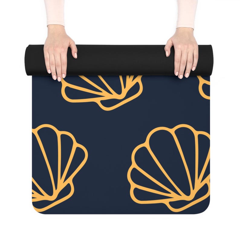 Camino De Santiago Scallop Shell Pattern Yoga Mat | Non-slip Exercise ...