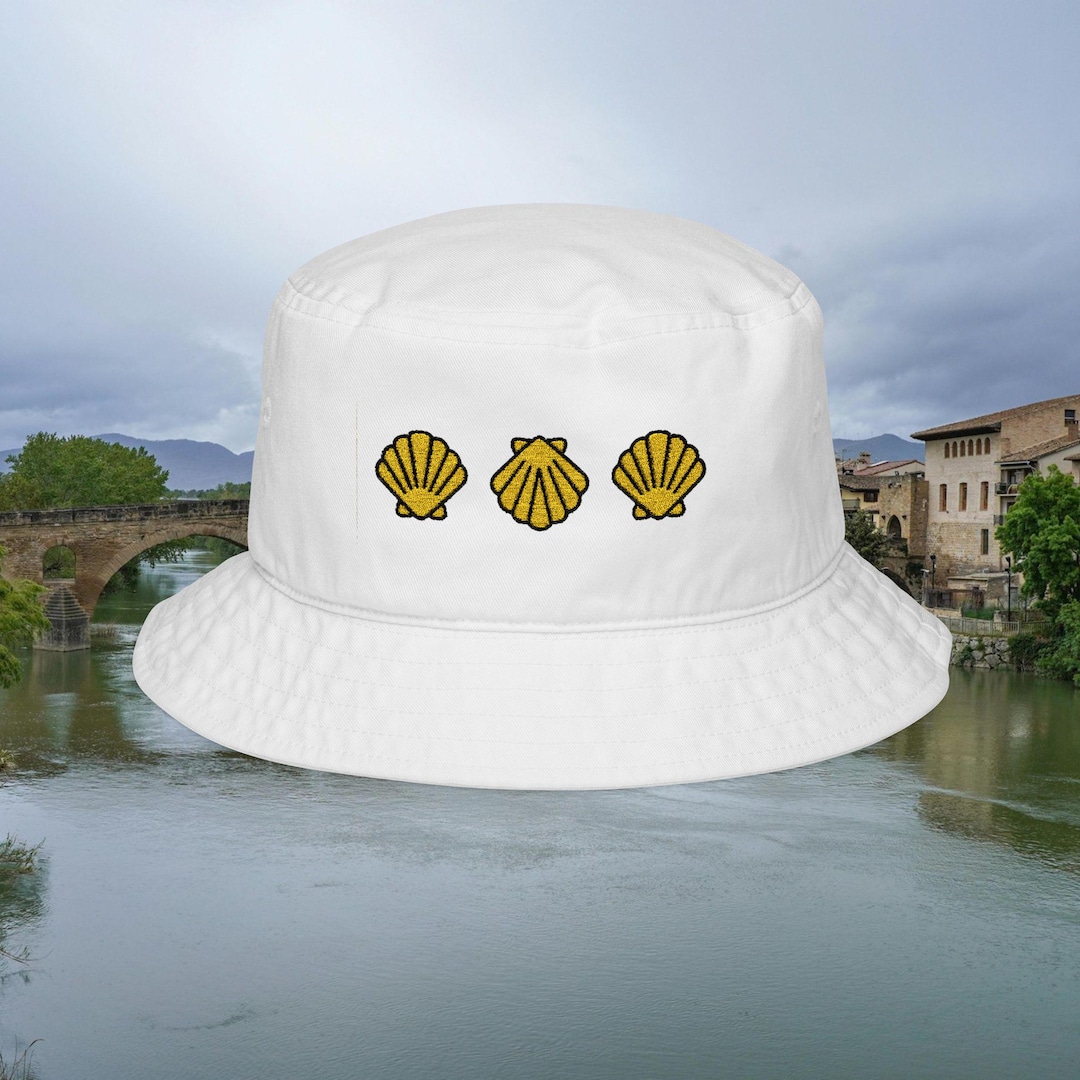 Camino De Santiago - Embroidered Scallop Shell Bucket Hat, Summer ...