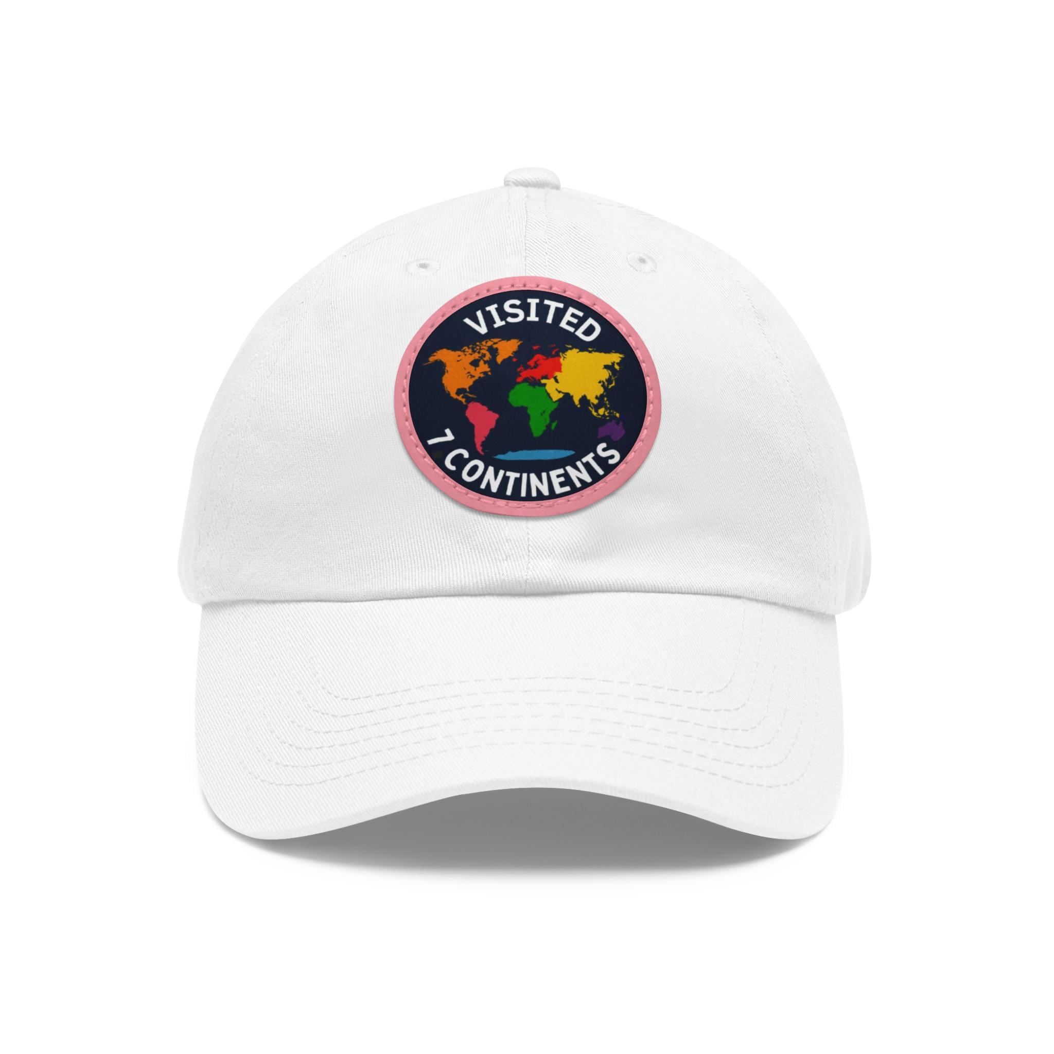 Visited All Seven Continents Hat With Leather Patch - Travel Inspired ...