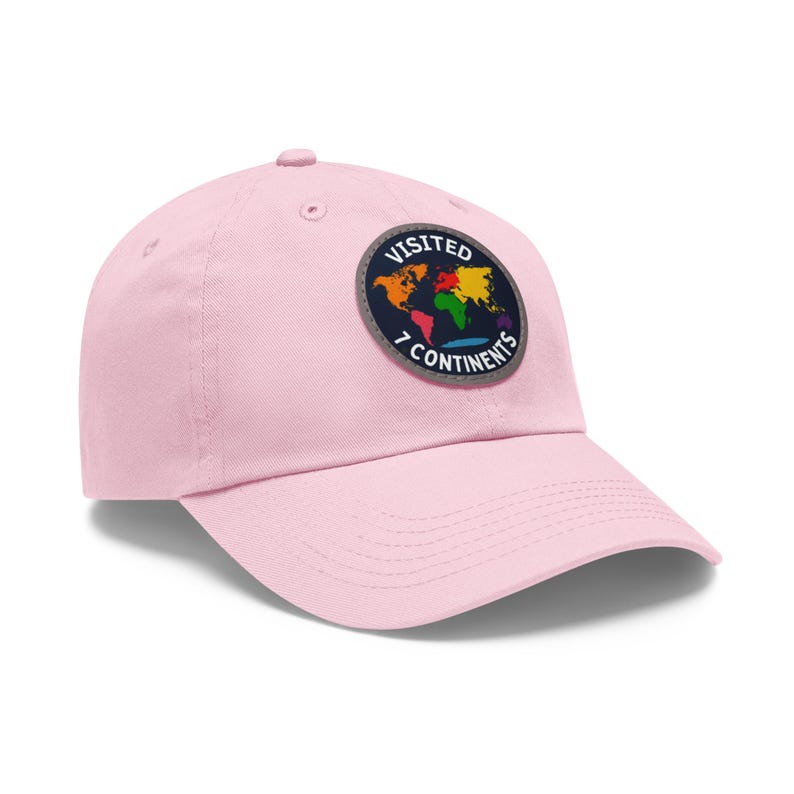 Visited All Seven Continents Hat With Leather Patch - Travel Inspired ...