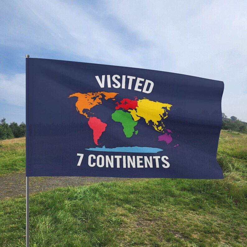 Visited All Seven Continents Flag, Traveled to 7 Continents, Goal ...