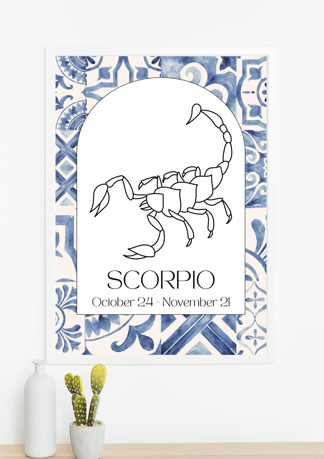 Minimalist Zodiac Sign Poster – Scorpio Zodiac Print | Boho Wall Decor ...