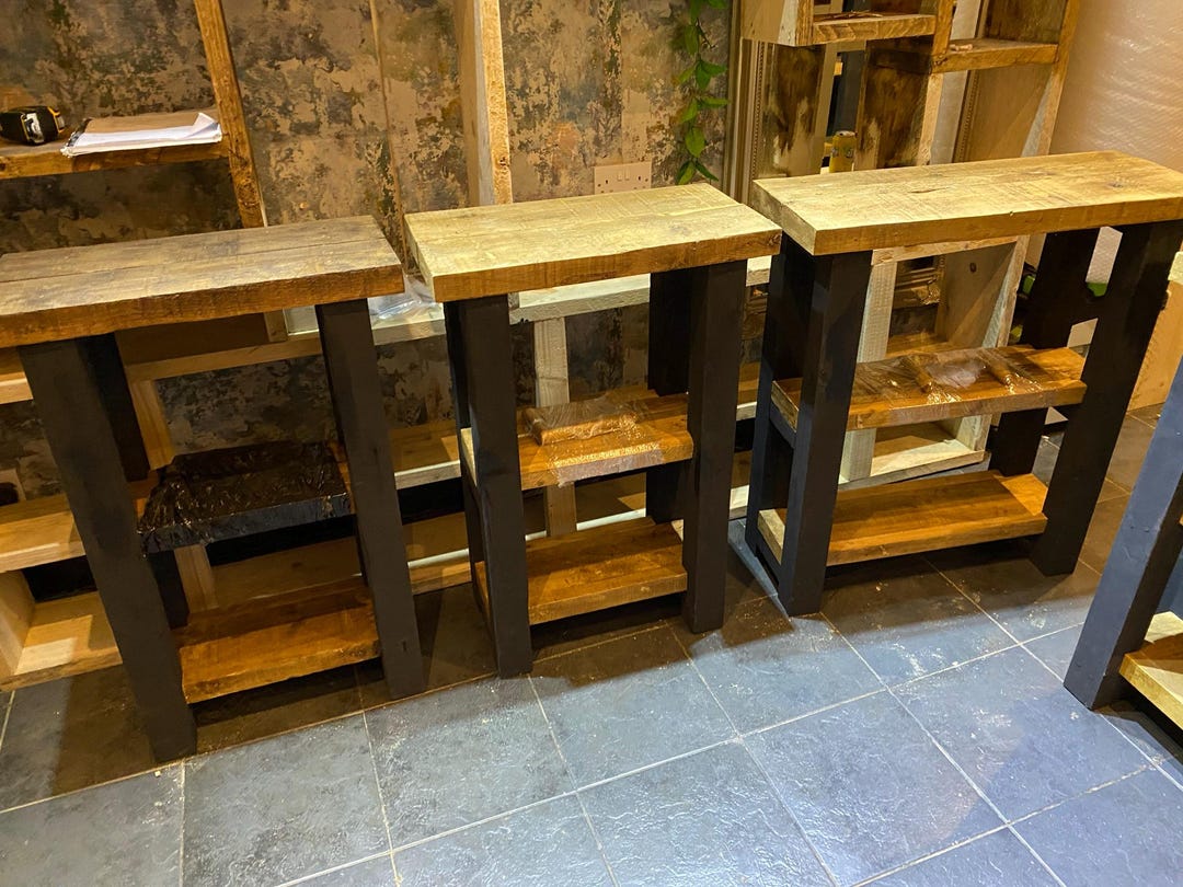 Rustic Reclaimed Breakfast Bar/ Butchers Block Side Table/ Kitchen ...