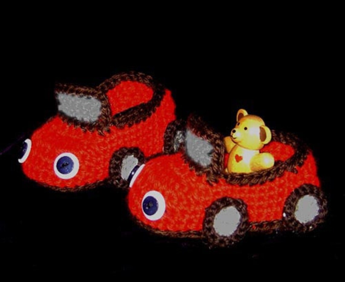 Baby Boy Sports Car Booties -INSTANT DOWNLOAD Crochet PDF Pattern - Etsy