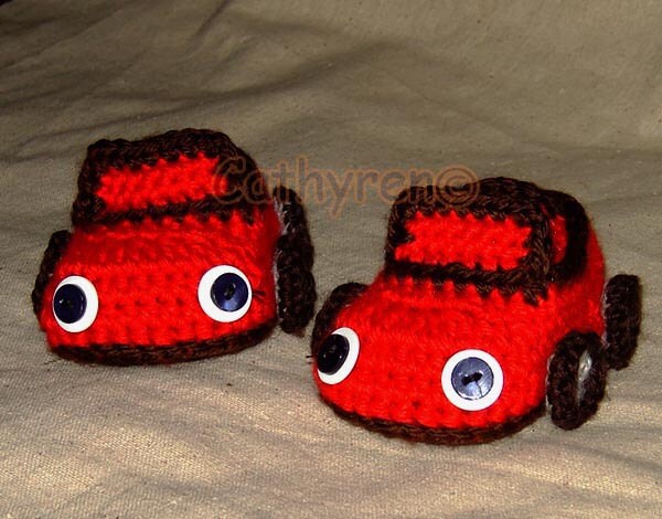 Baby Boy Sports Car Booties -INSTANT DOWNLOAD Crochet PDF Pattern - Etsy