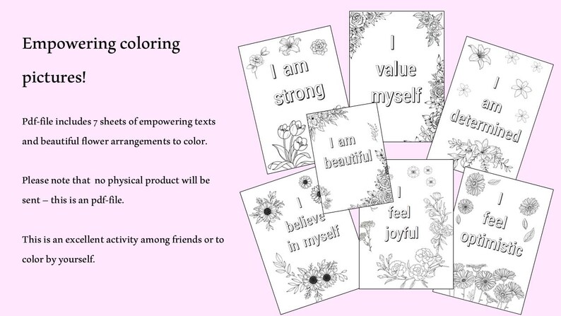 Empowering Coloring Pages - Etsy