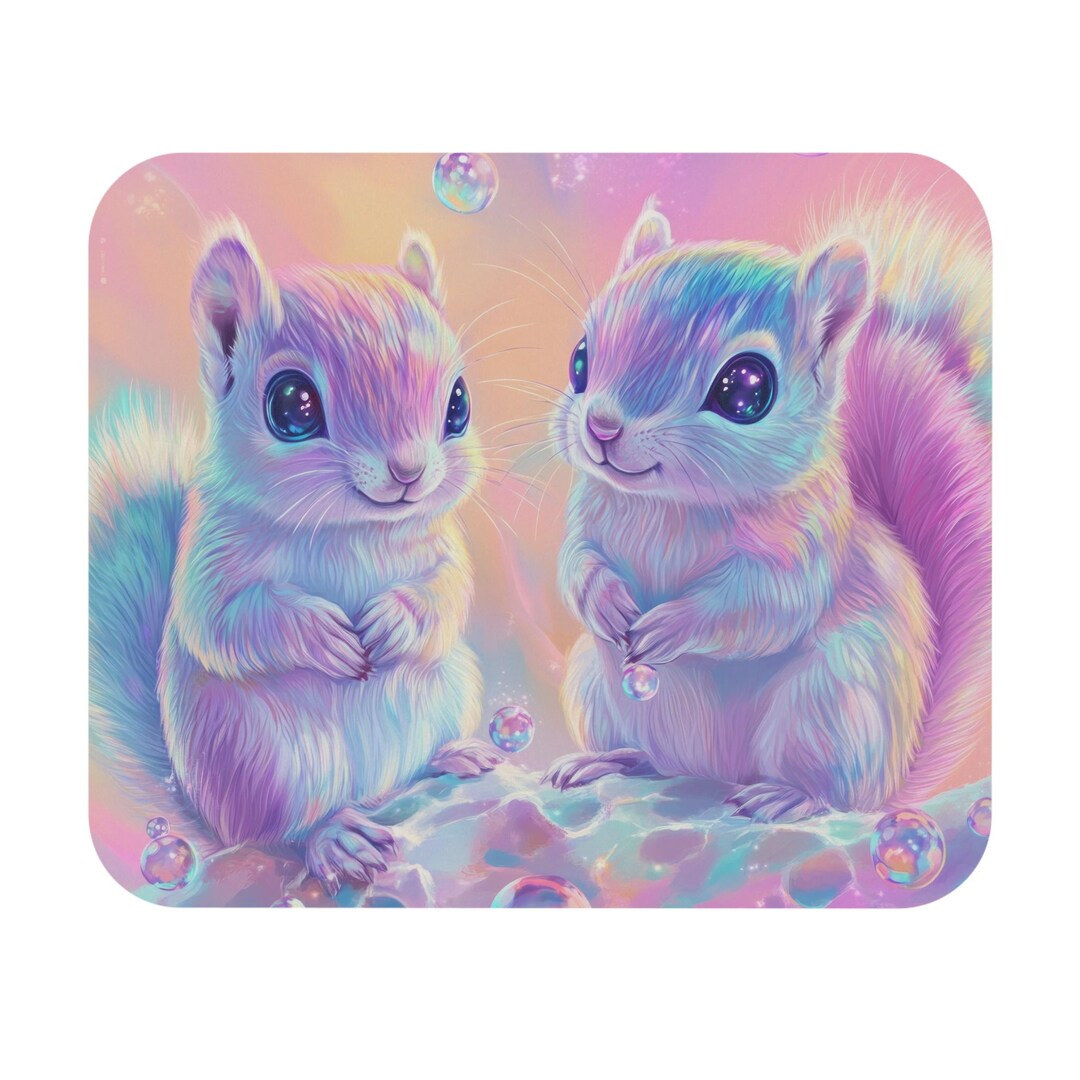 Kawaii Squirrels Mouse Pad, Gamer Gift, Pastel Mat for Computer Desk - Etsy