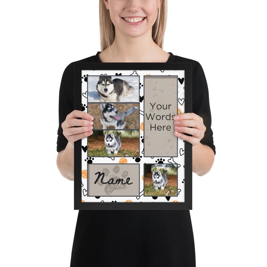 Personalized Dog Frame Mosaic, Dog Memorial Gift, Custom Dog Picture ...