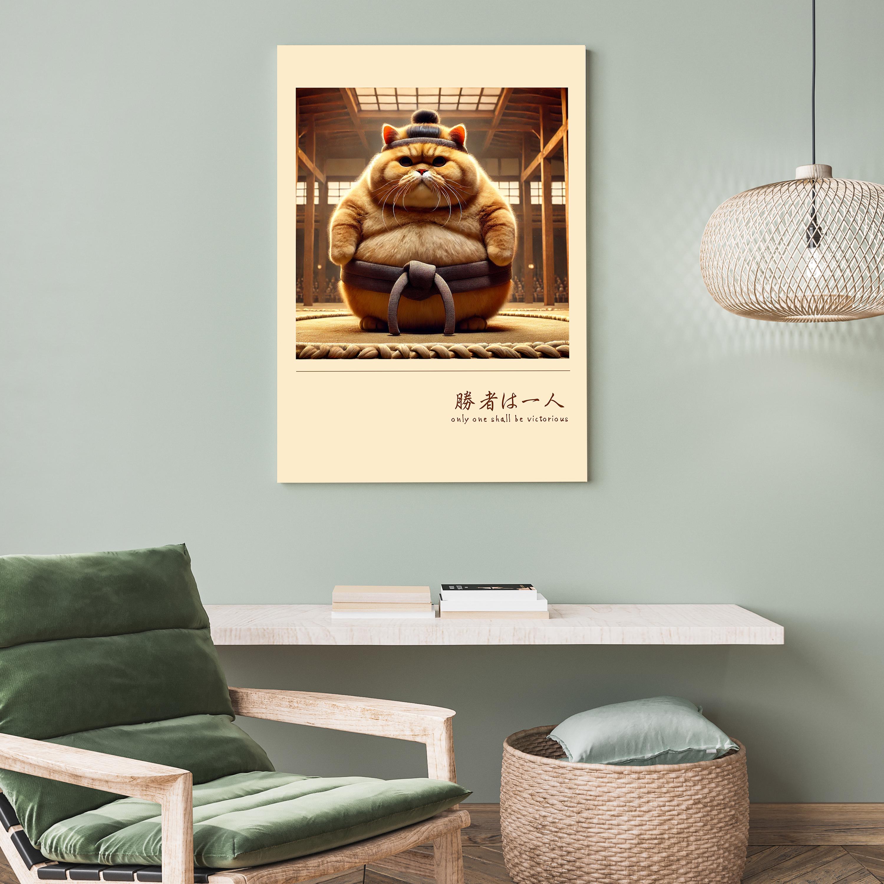 Cat Sumo Wrestler Art Print – Japanese Cat Poster – Sumo Print ...