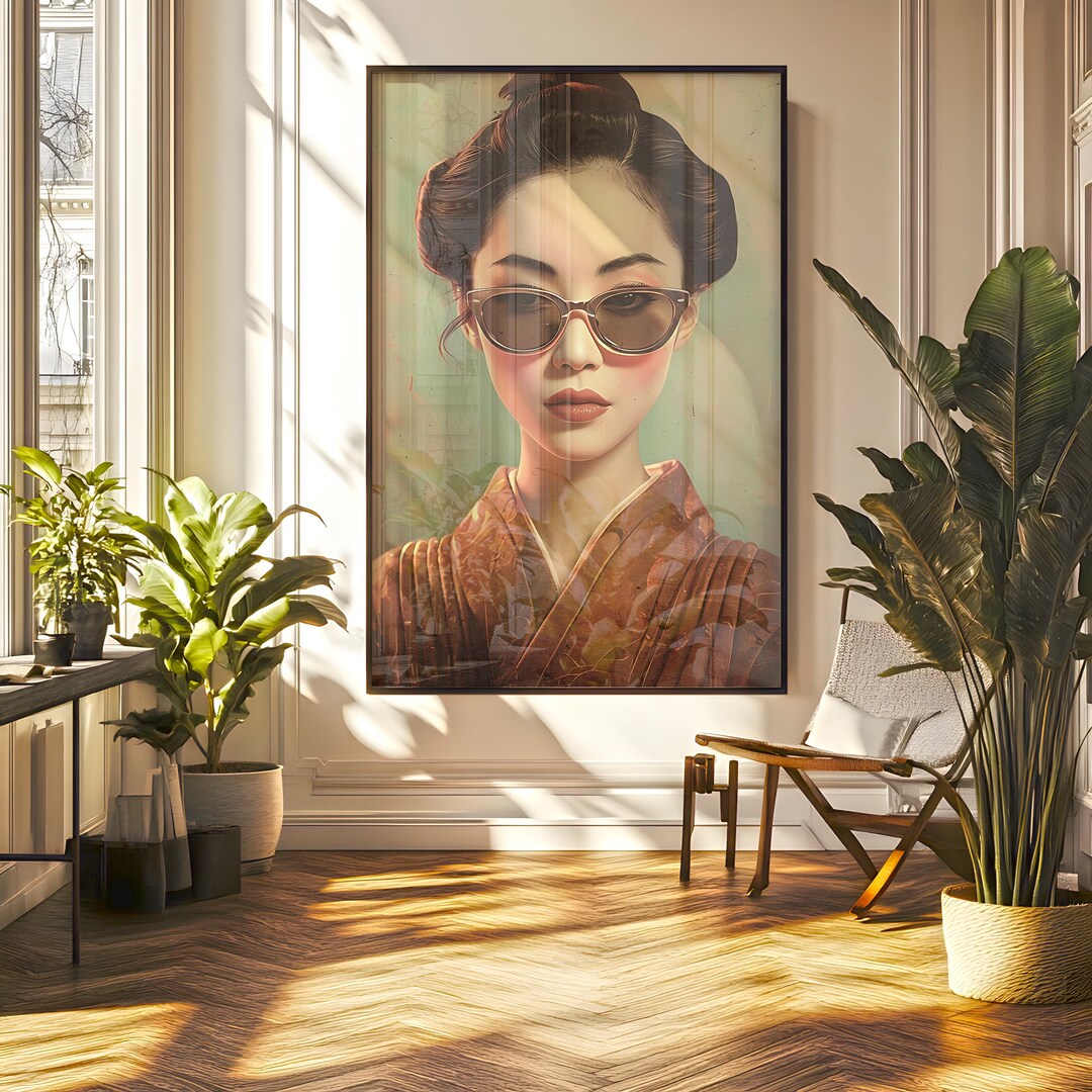 Retro Geisha Art Print, Vintage Japanese Geisha Poster, Edo Japan ...