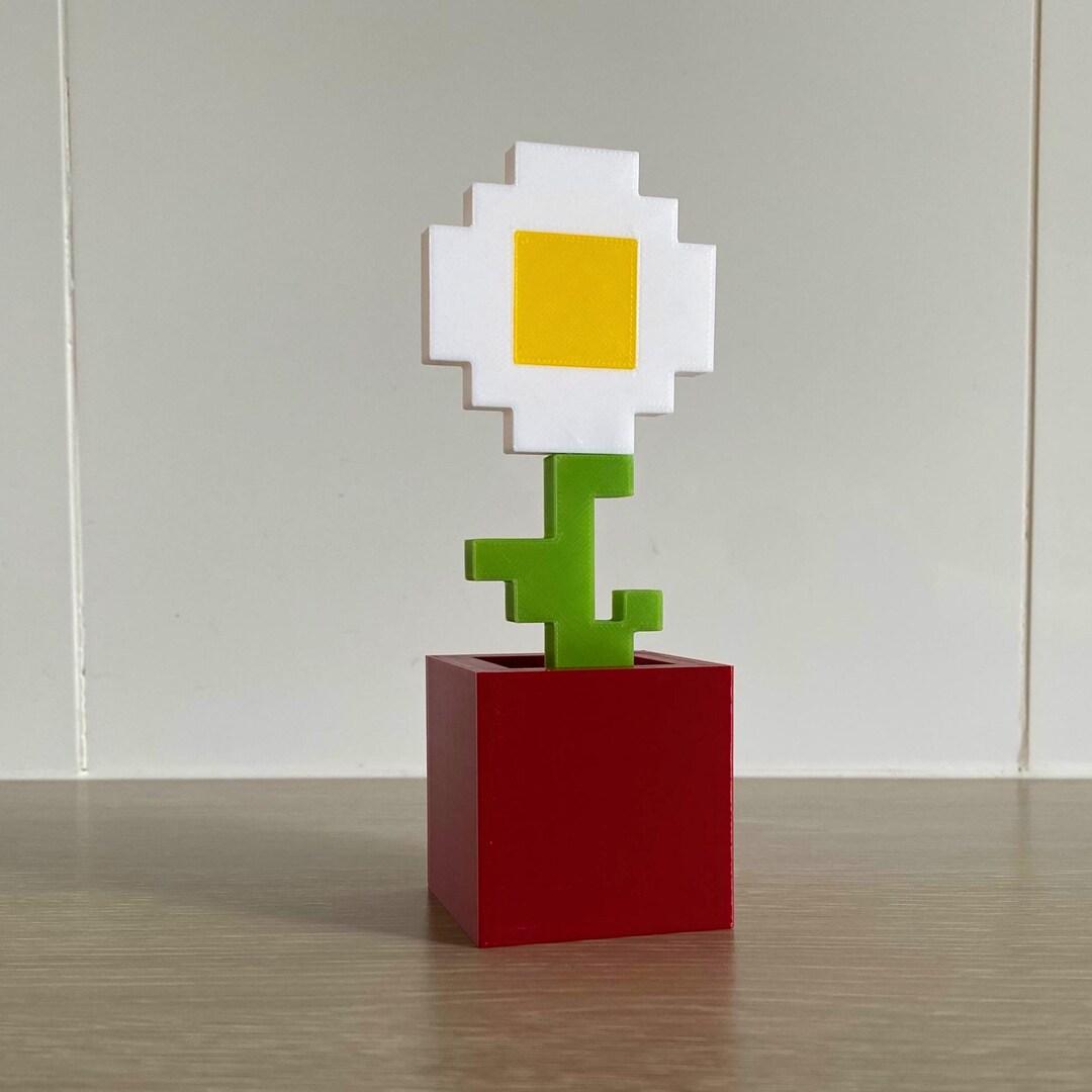 Oxeye Daisy Minecraft Style Pixel Art Flower for Desk or Window ...