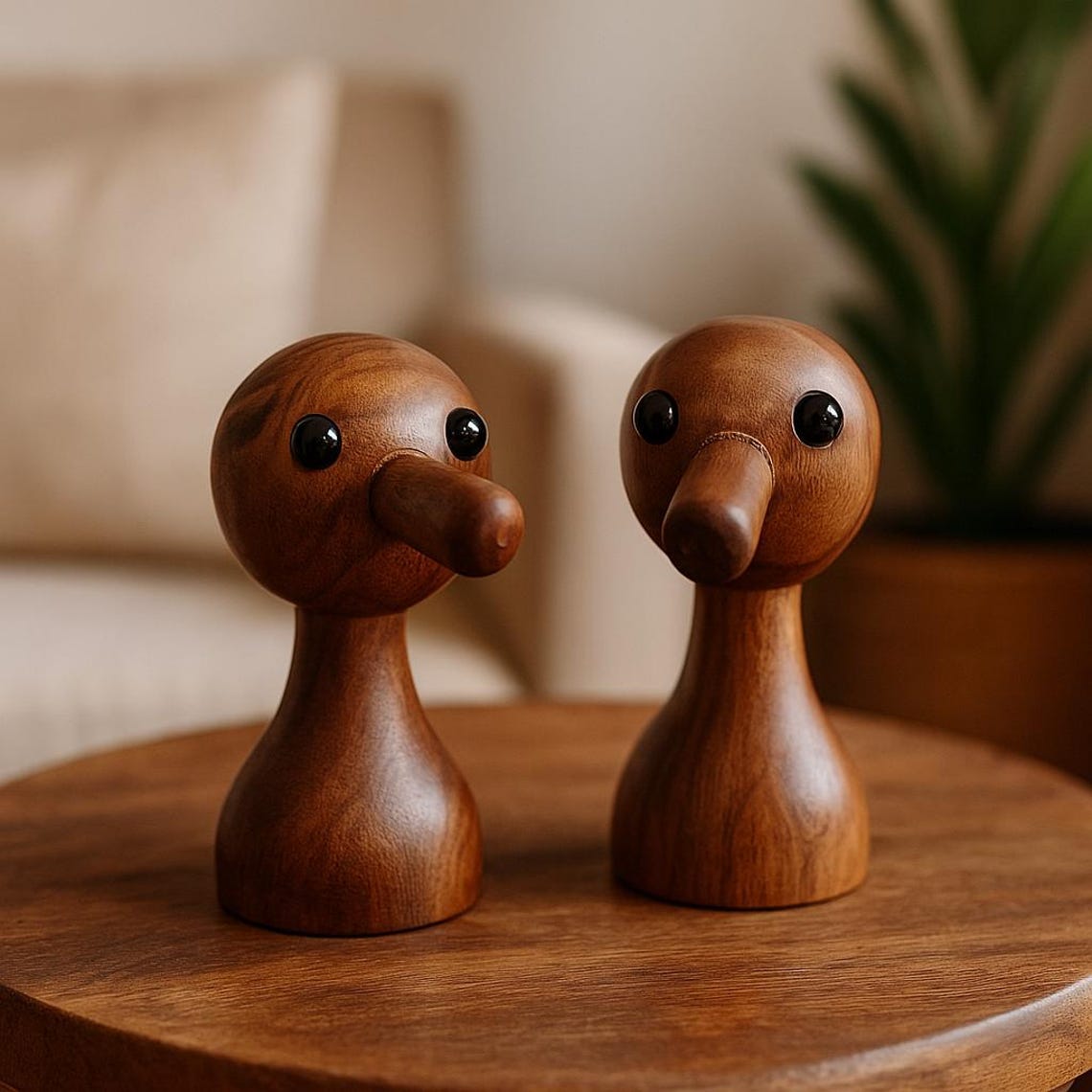 Handmade Wooden Duck Eyeglass Holder Quirky Desk Organizer | Fun Animal ...
