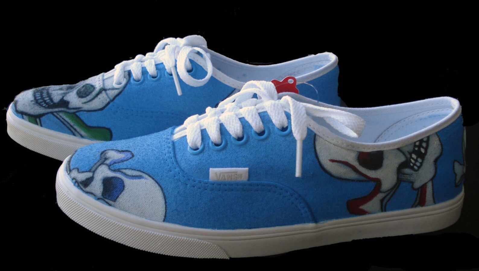 Hand Painted Vans - Skulls and Crossbones - Etsy