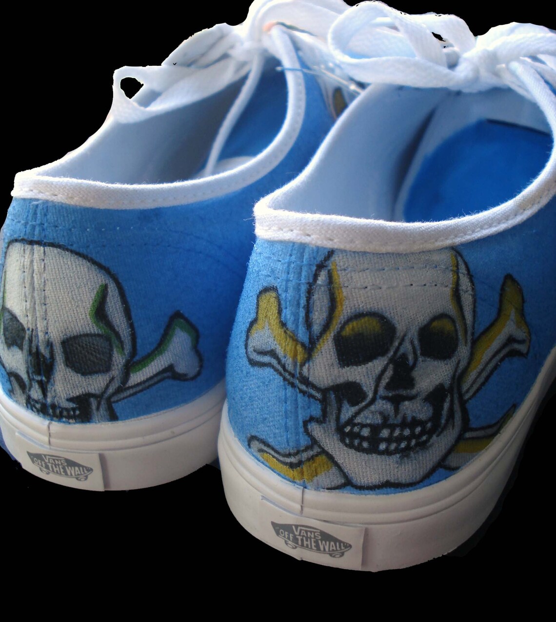 Hand Painted Vans - Skulls and Crossbones - Etsy