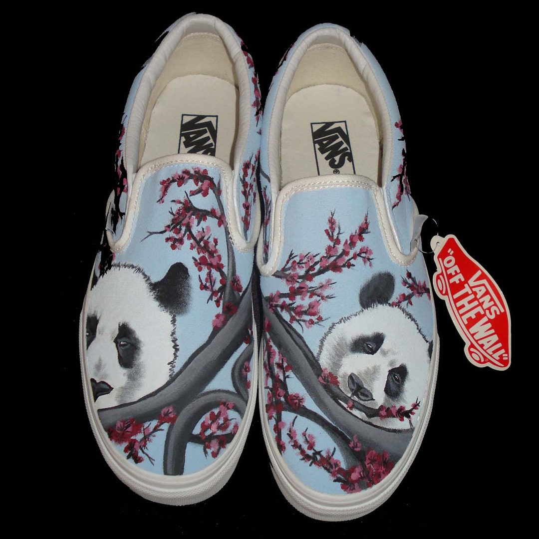 Hand Painted Toms Panda's - Etsy