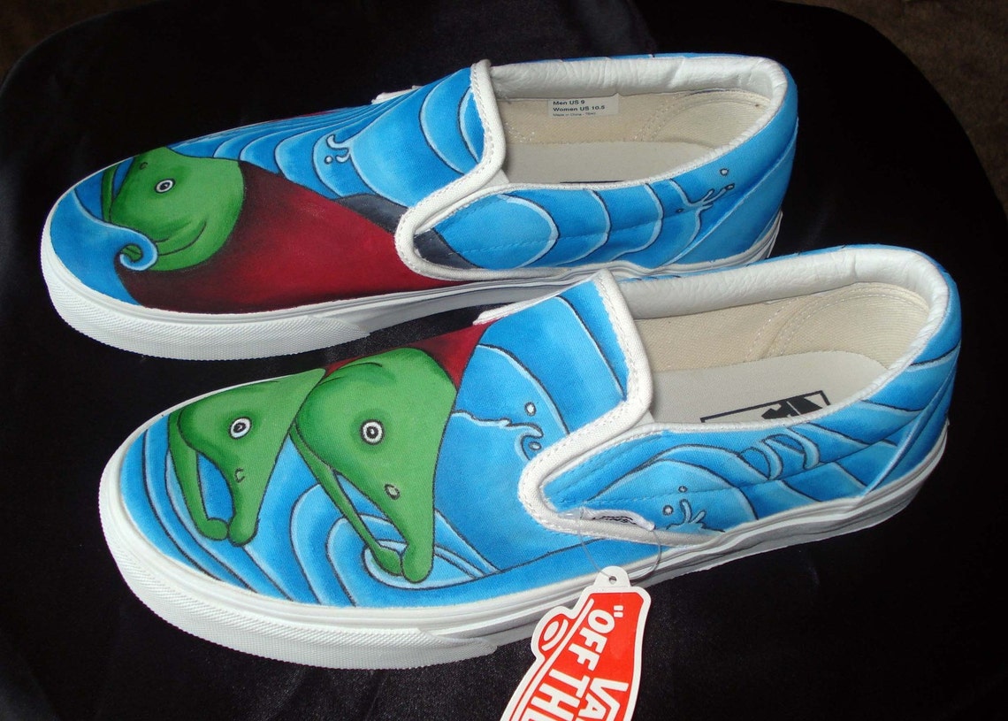 Hand Painted Vans - Salmon - Etsy