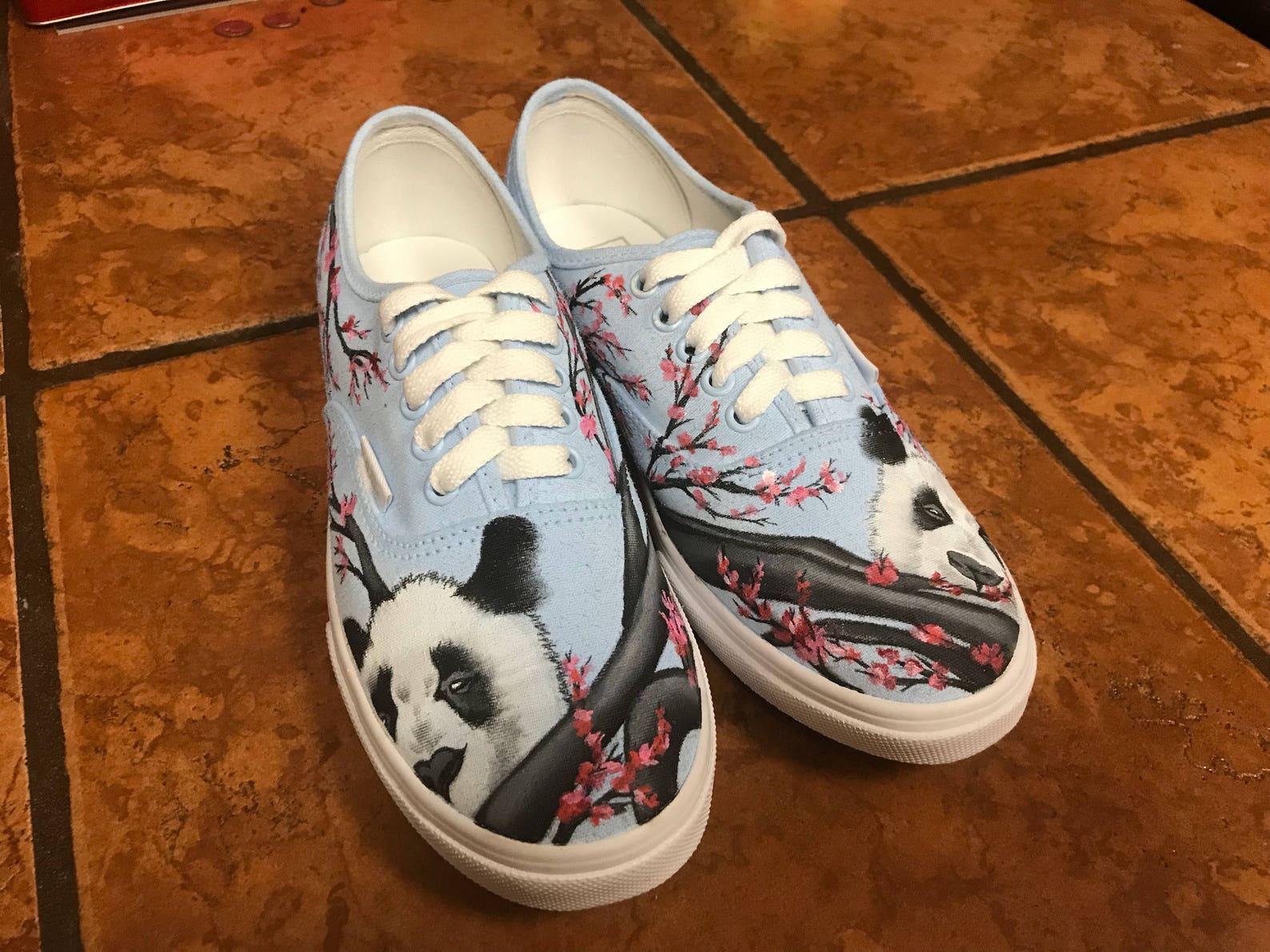 Hand Painted Vans Panda's - Etsy