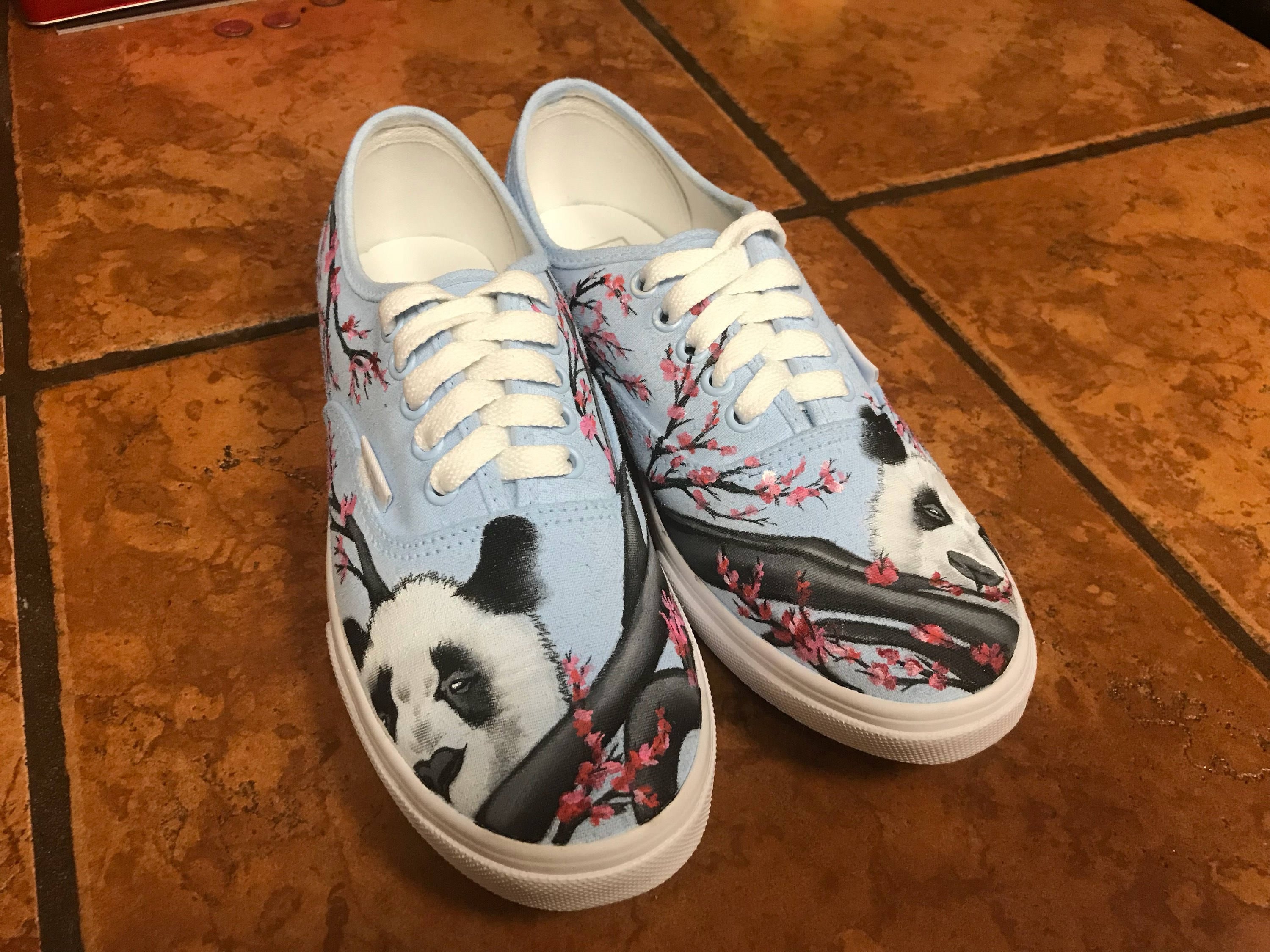 Hand Painted Vans Panda's - Etsy