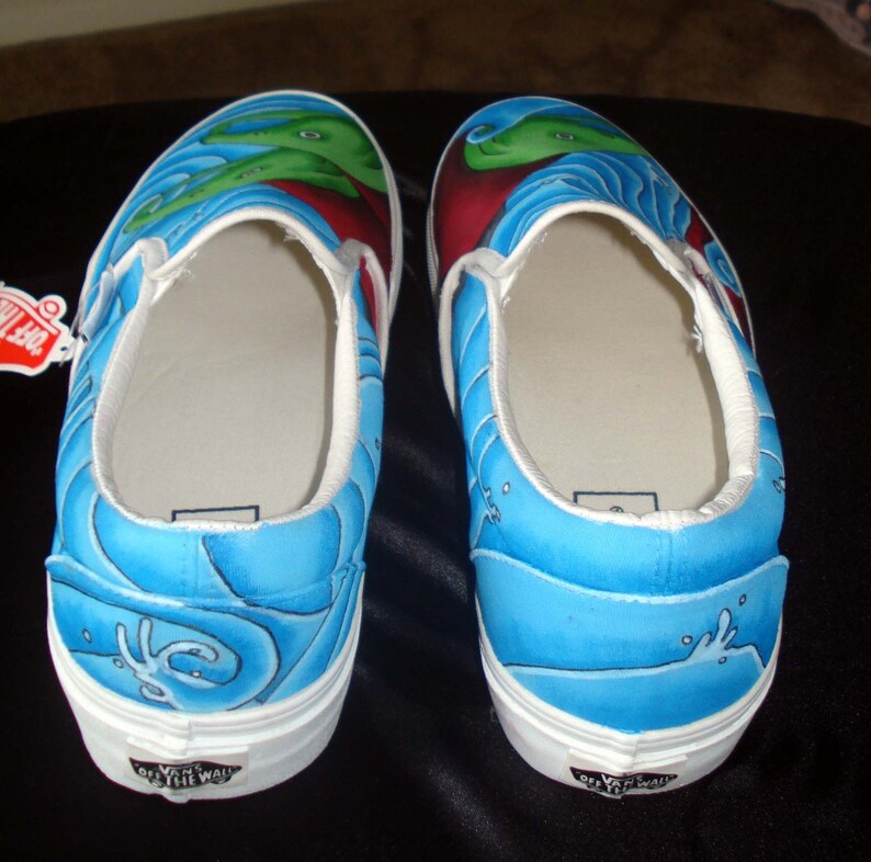 Hand Painted Vans - Salmon - Etsy