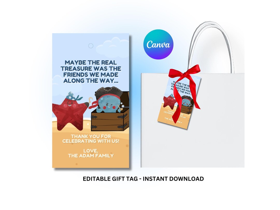 Editable Printable Pirate Gift Tag - Funny Pirate Gift Tag Kids ...