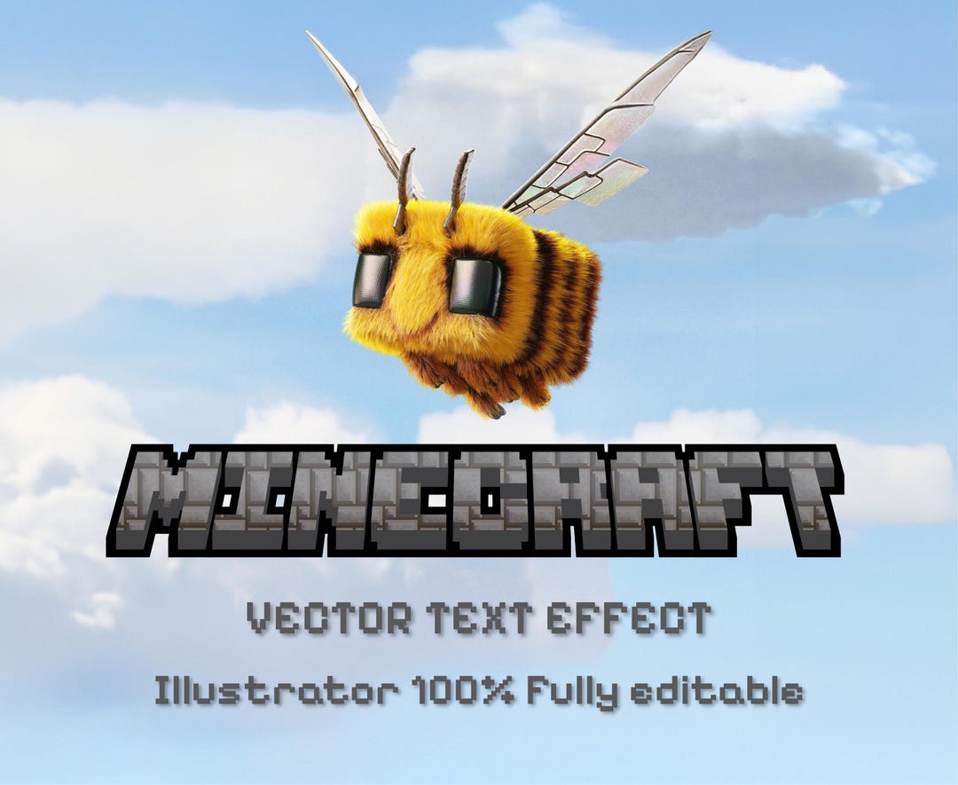 Minecraft-inspired Vector Text Effect – Digital Download Illustrator ...