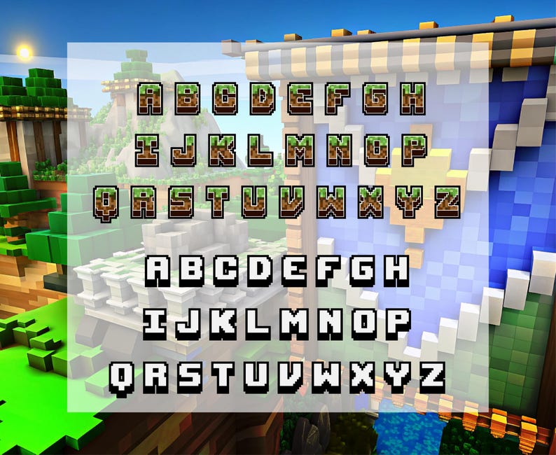 Minecraft-inspired Vector Text Effect – Digital Download Illustrator ...
