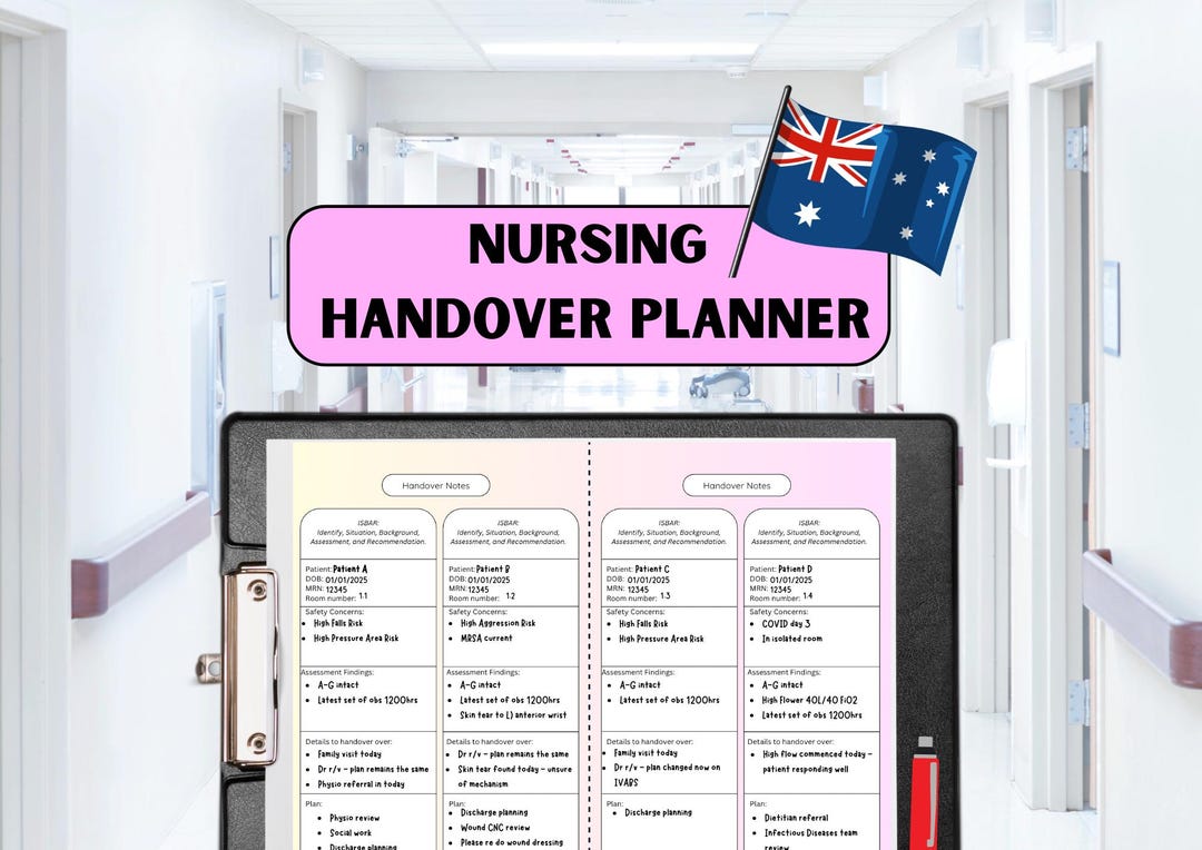 Nursing Handover Planner - Aussie Edition - Etsy