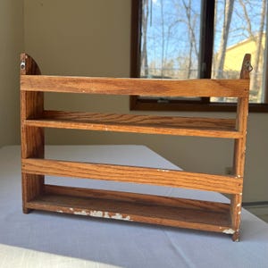 Vintage 2 Tiered Oak Spice Rack - Etsy