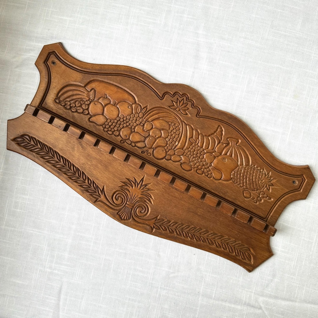 Vintage Wooden Cornucopia Collector Spoon Rack Souvenir Spoon Rack - Etsy