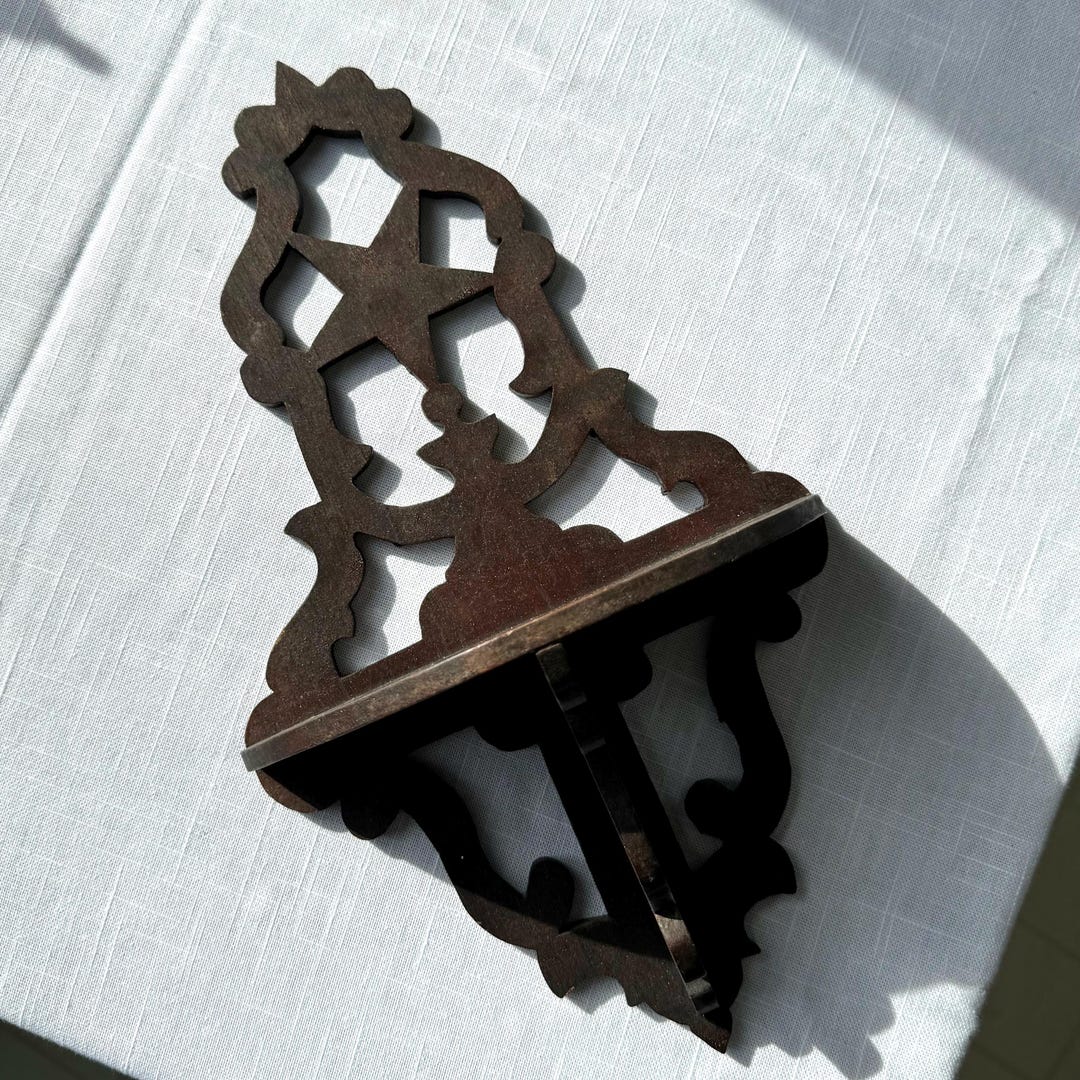 Vintage Edwardian Style Scrollwork Fretwork Half Moon Corbel Shelf ...