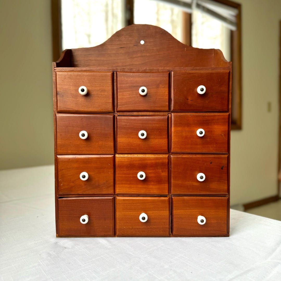 Vintage Apothecary or Spice Cabinet With Porcelain Knobs - Etsy
