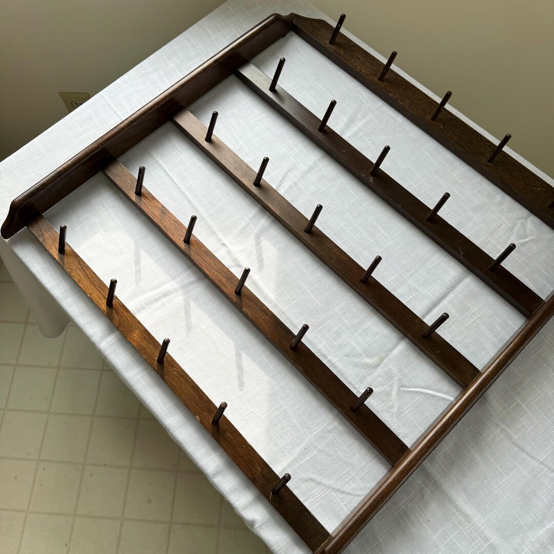 Vintage Notions Rack Wooden Thread Rack Bottle Spool Holder Rack - Etsy