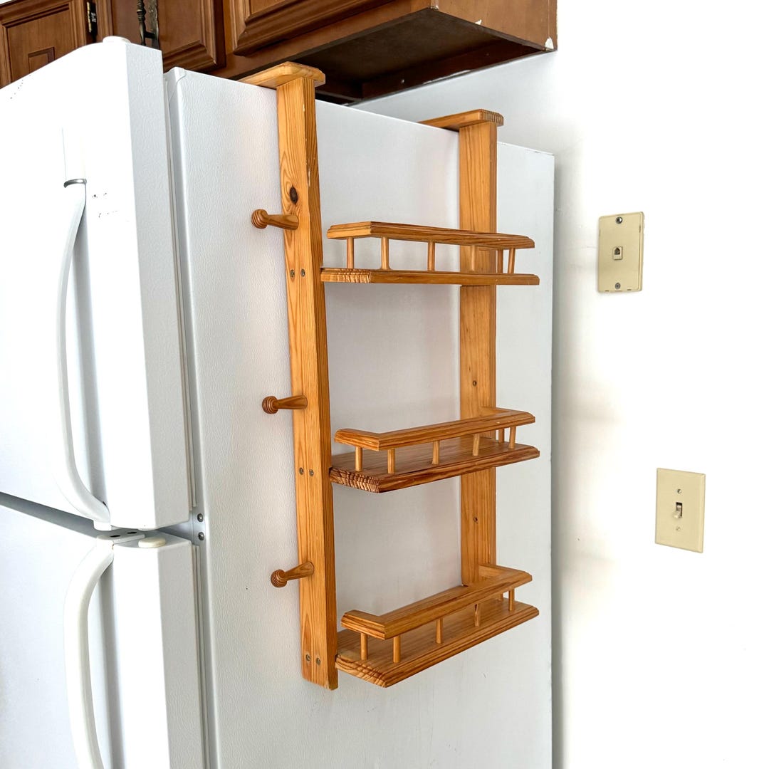 3 Tier Refrigerator Side Rack Seasoning Storage Rack Shelf Household ...