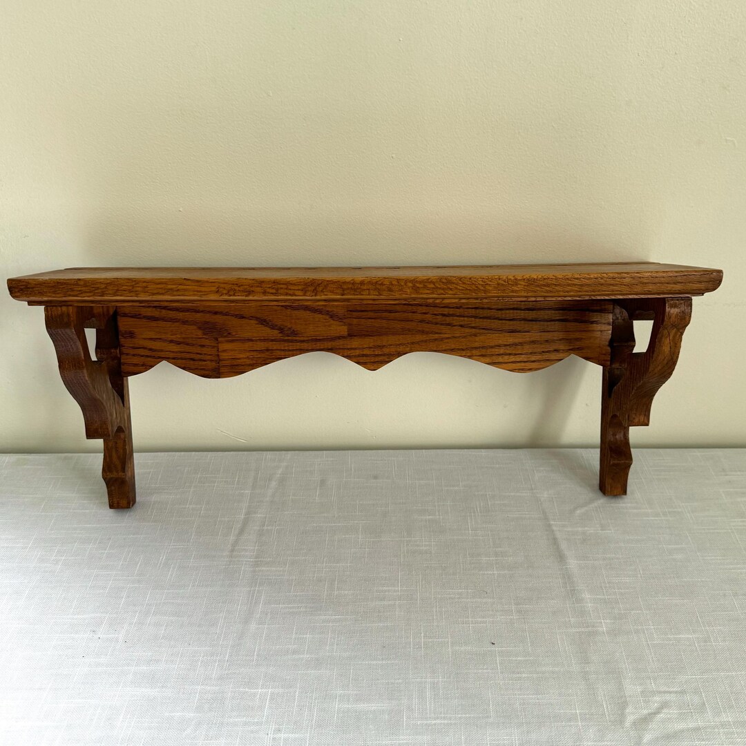 Vintage Ornate Oak Double Corbel Shelf Plate Groove - Etsy