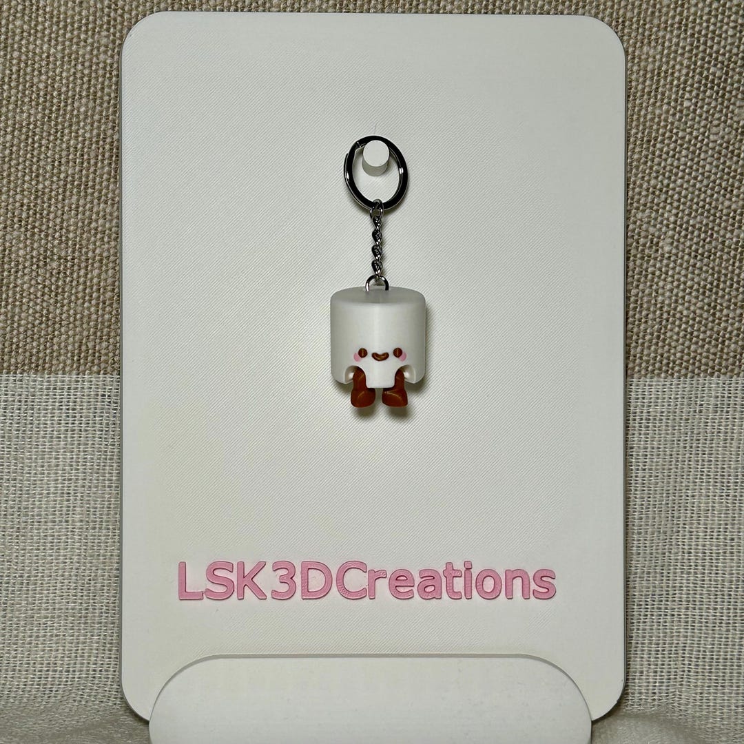 Kawaii Marshmallow Keychain | 3D Printed, Articulated Charm - Etsy