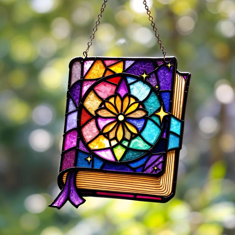 Atrapasol de libro encantado: Decoración mística de acrílico para ...