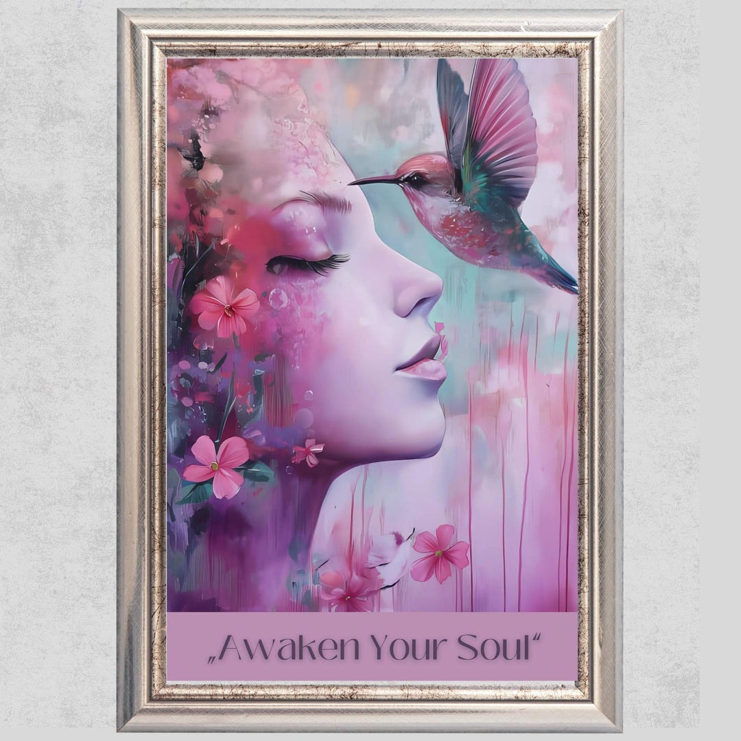 Awaken Your Soul - Spiritual Wall Picture in Soft Pastel Tones ...