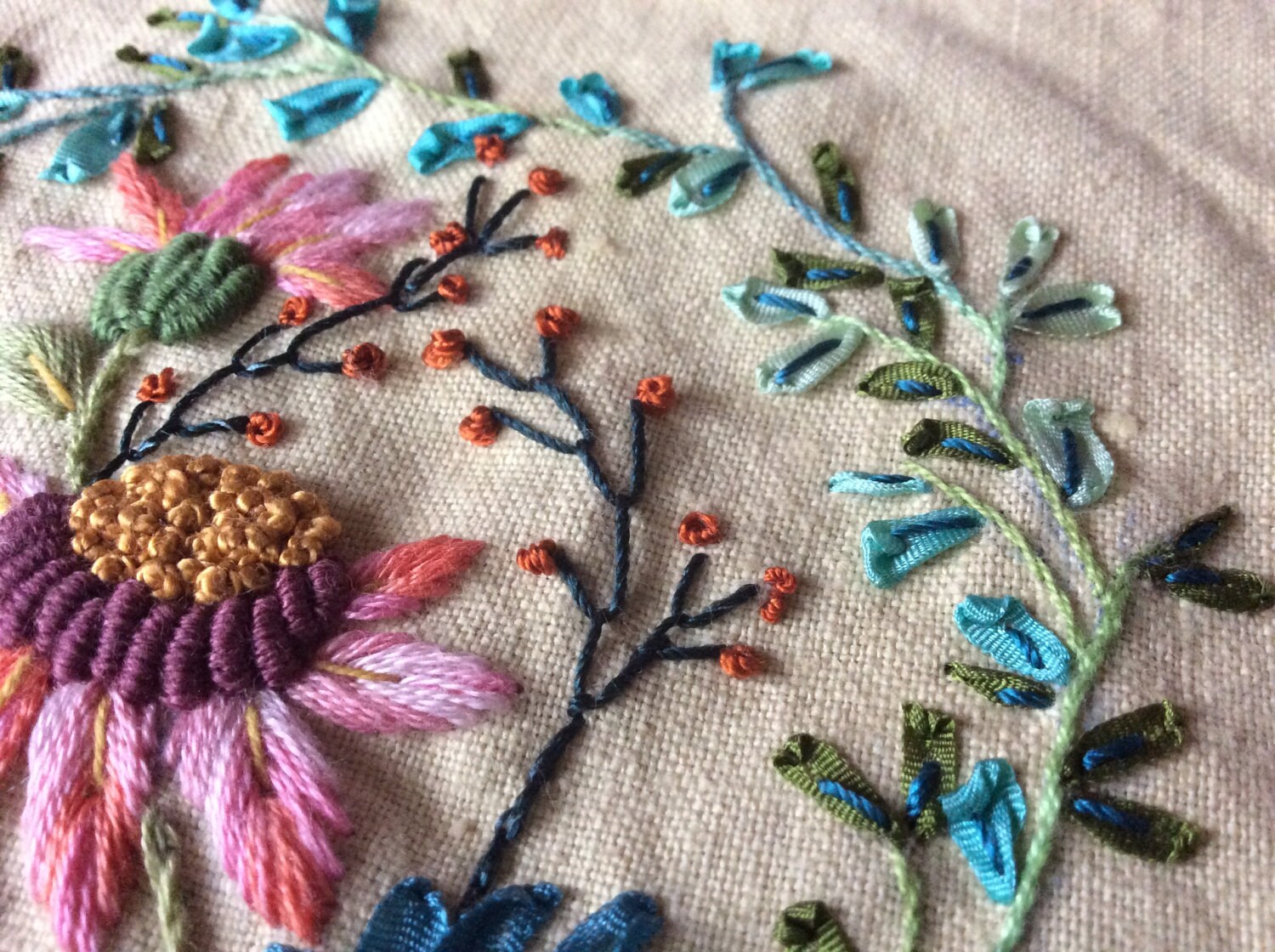 Flower Medaillon Embroidery Pattern - Etsy