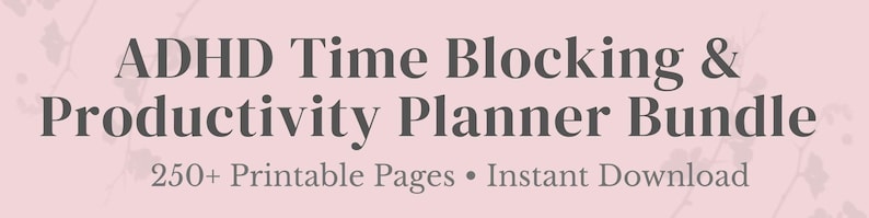 ADHD Time Blocking & Productivity Planner Bundle - Etsy