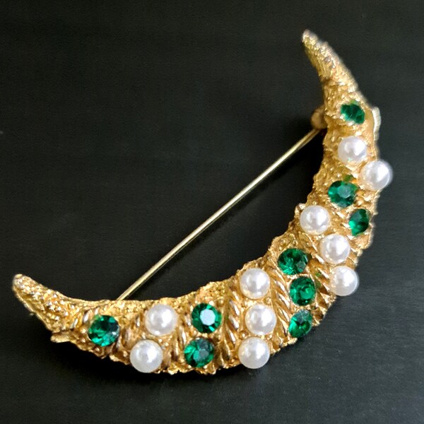 Moon Brooch - Etsy