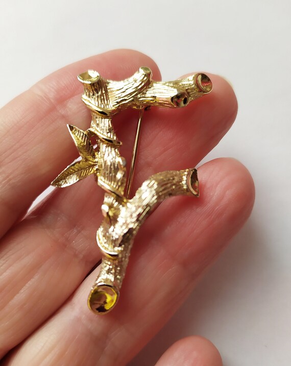 Letter F brooch Sarah Coventry alphabet brooch Gold … - Gem