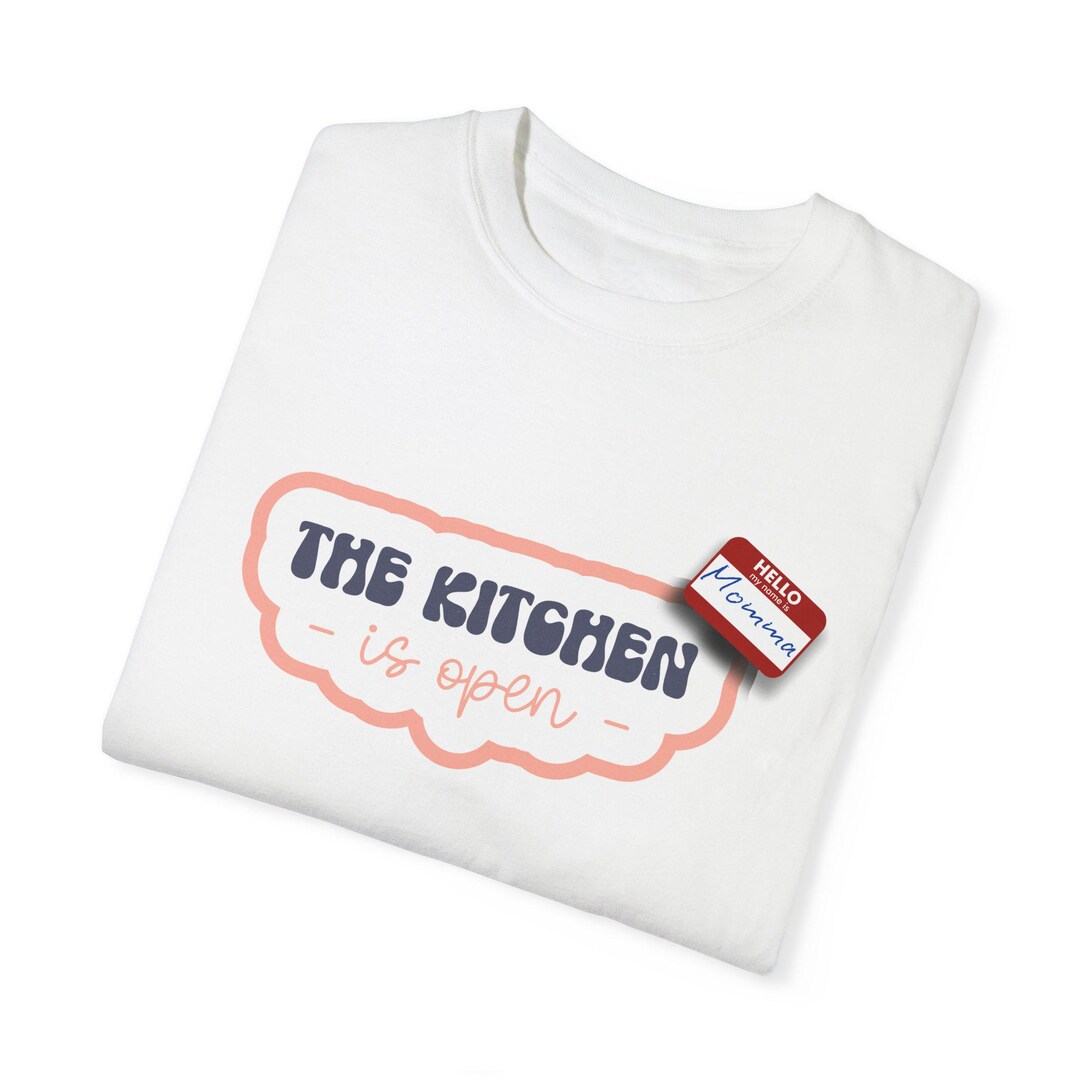 Personalized Kitchen is Open T-shirt: Waitress Name Tag Tee - Etsy