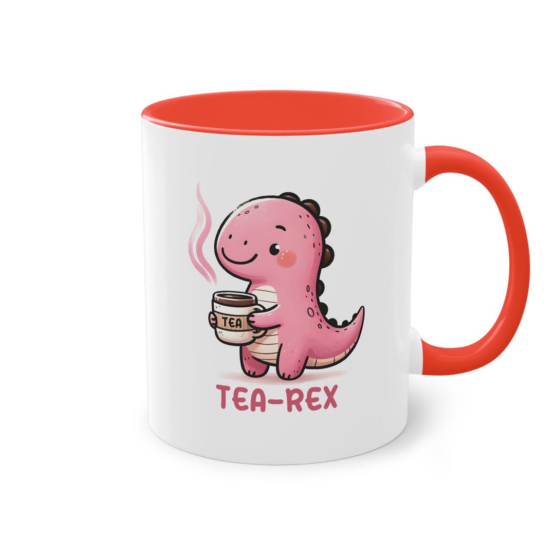 Tea-rex Coffee Mug: Fun Two-tone Ceramic Mug - Etsy