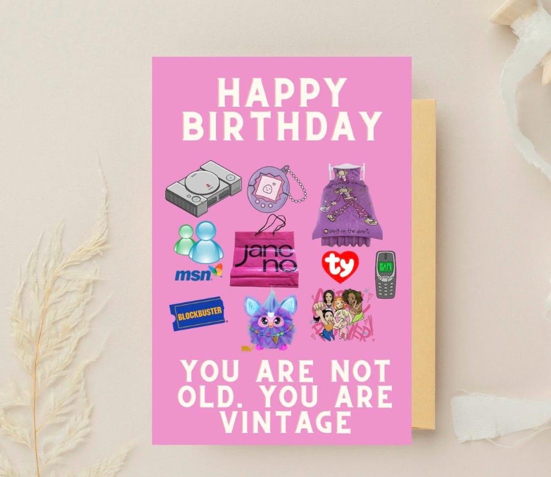 90’s Nostalgia Birthday Card - Etsy