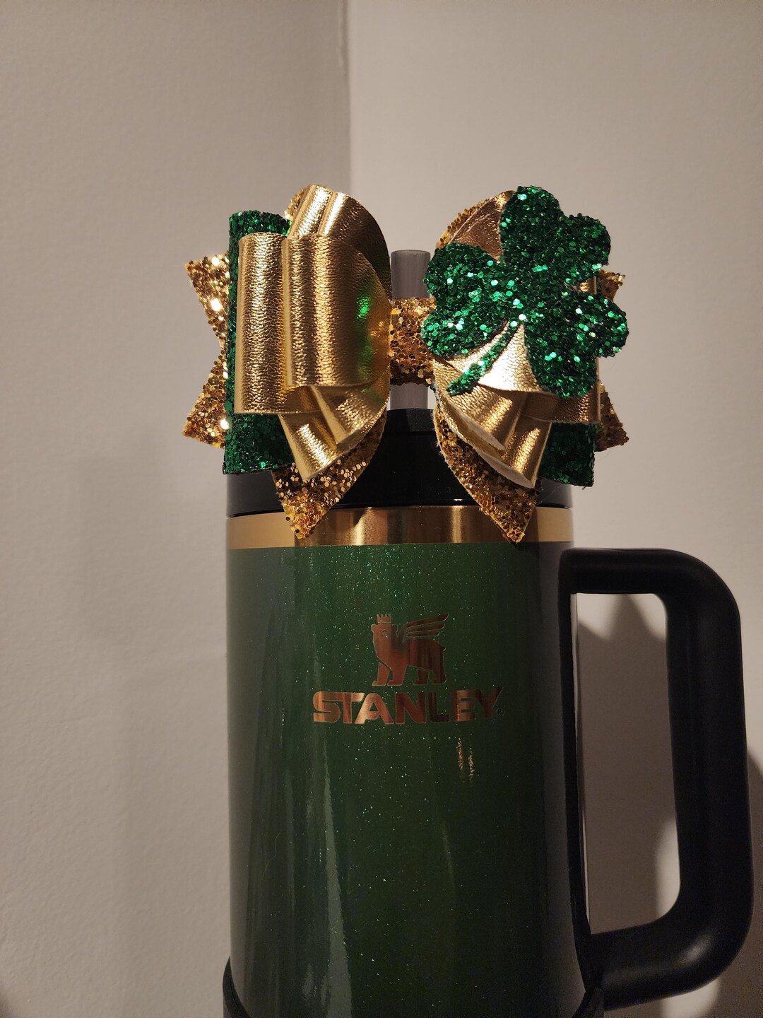 Glitter Stanley Cup Straw Bow Topper St. Patricks Day - Etsy