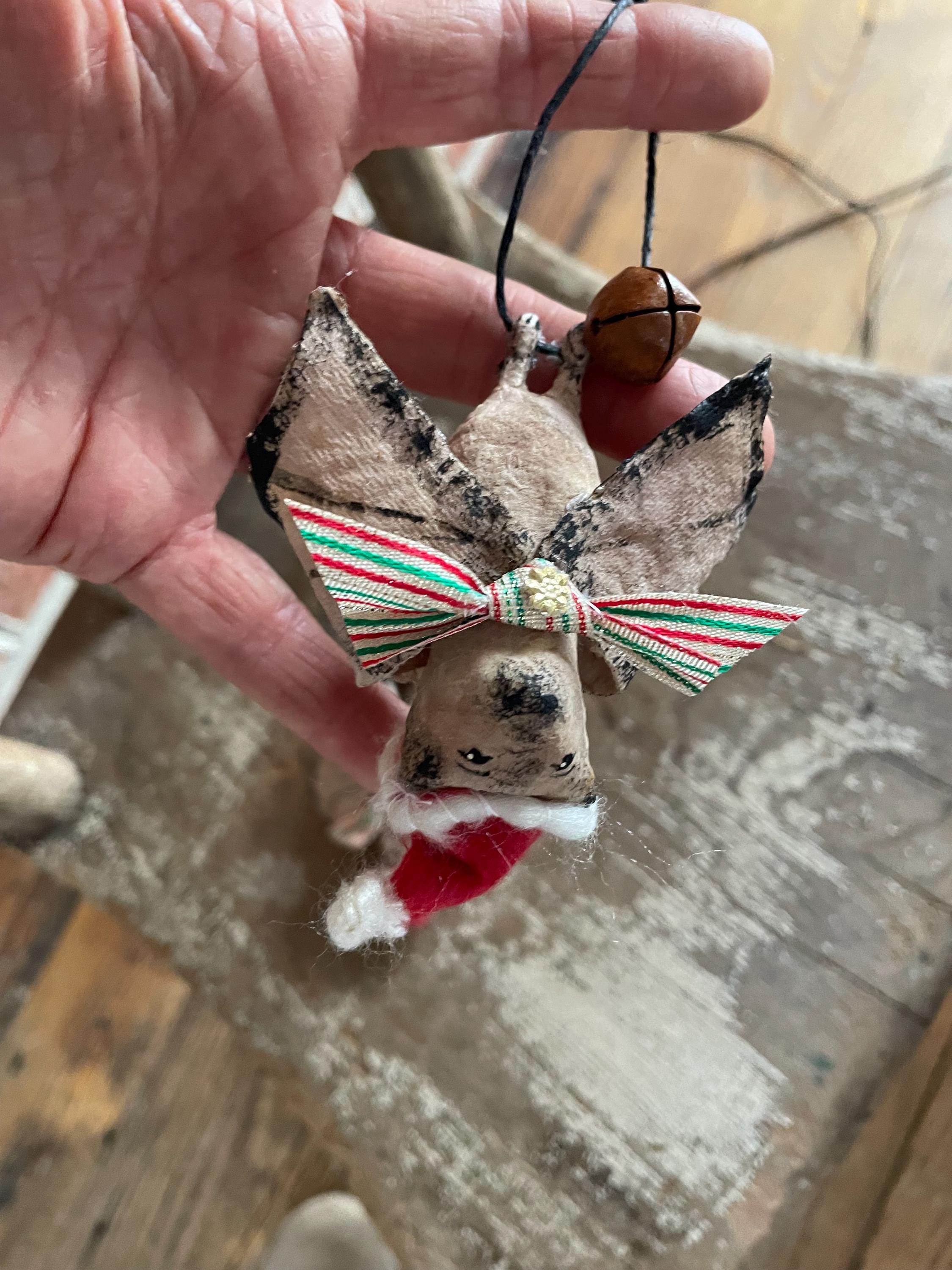 Spun Cotton Christmas Jingle Bat Ornament - Etsy